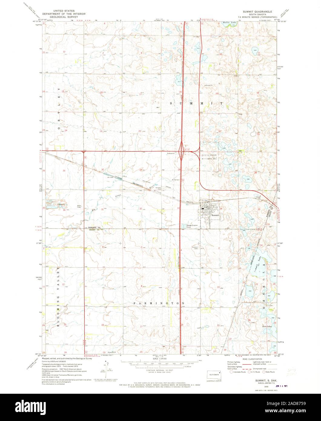 Map of summit south dakota hi-res stock photography and images - Alamy