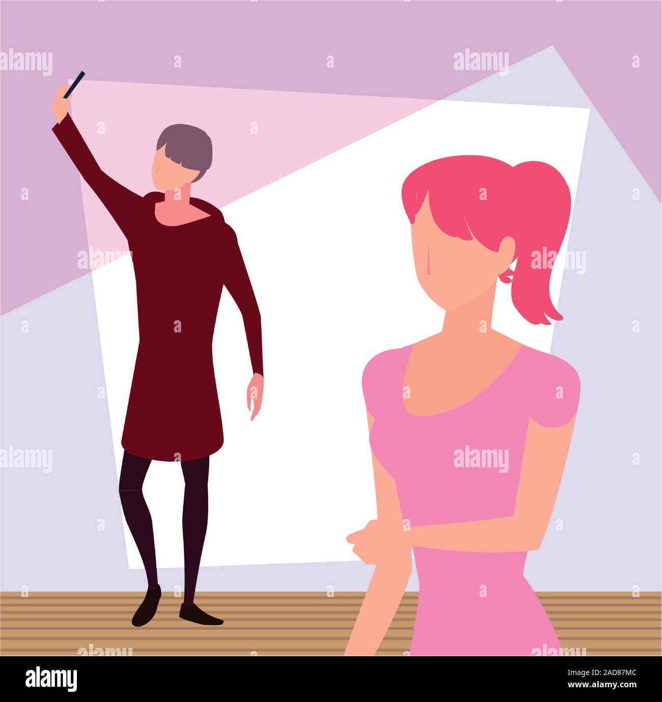 group of people faceless with different poses vector illustration ...