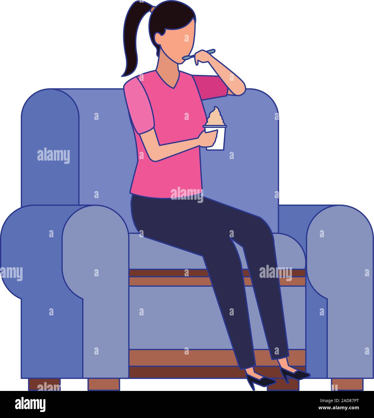 Woman seated on seat Stock Vector Images - Alamy
