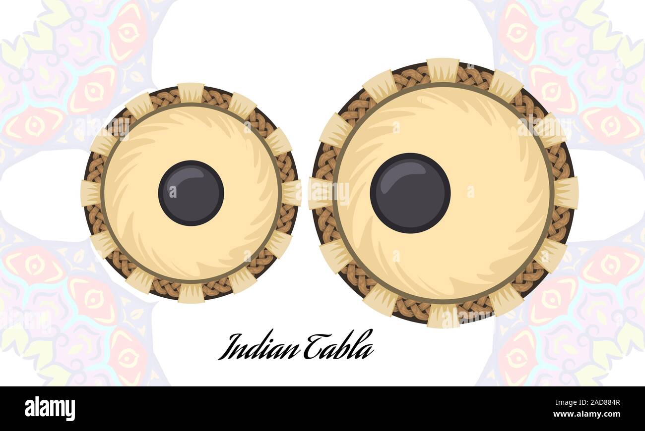 Indian musical instrument tabla with top view for your poster design ...
