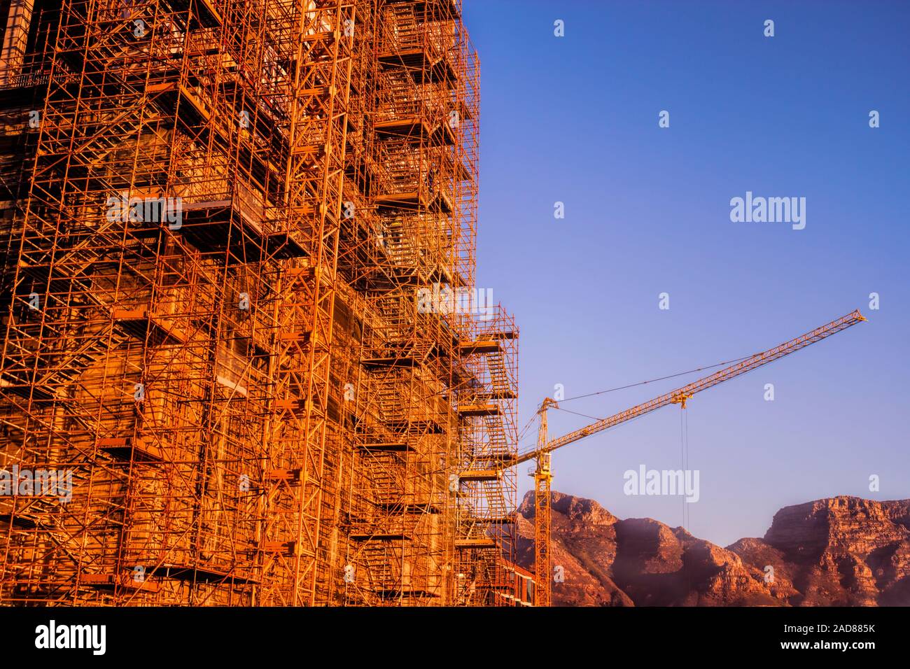 Cape Town, scaffolding in the evening light Stock Photo - Alamy