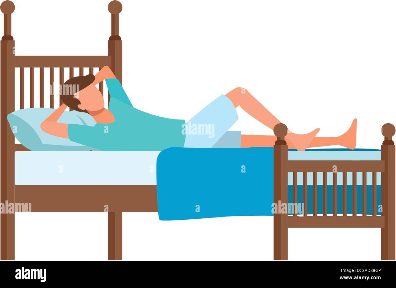 avatar lying man on bed icon Stock Vector Image & Art - Alamy