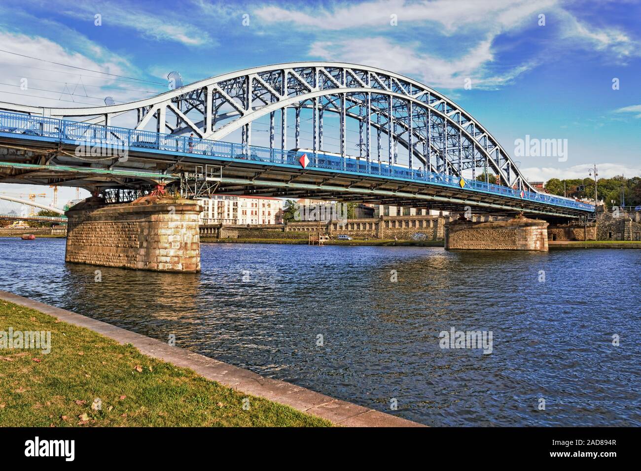 Krakow Blue Bridge Stock Photo - Alamy