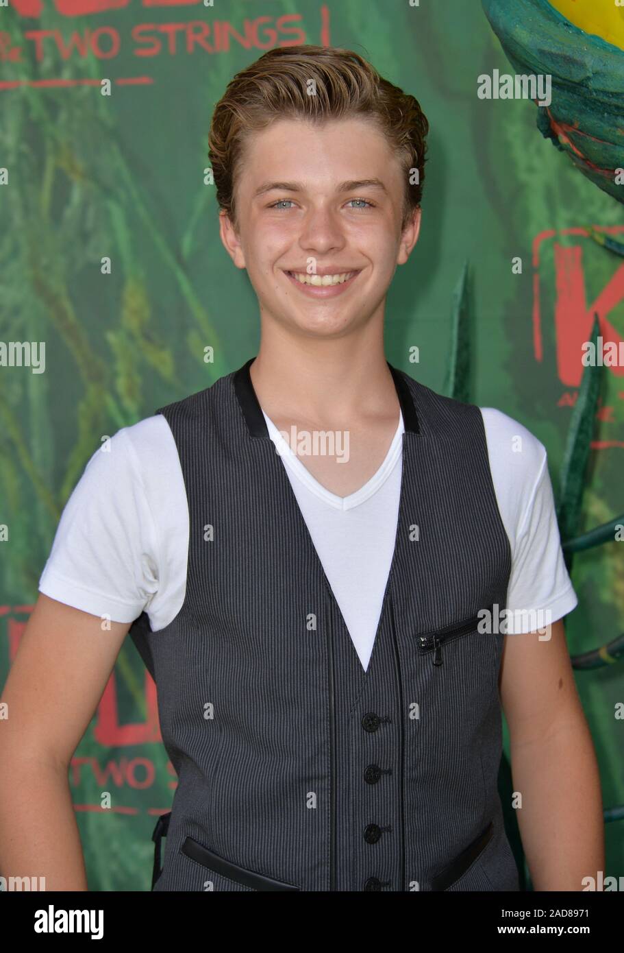 LOS ANGELES, CA. August 14, 2016: Actor Jacob Hopkins at the world ...
