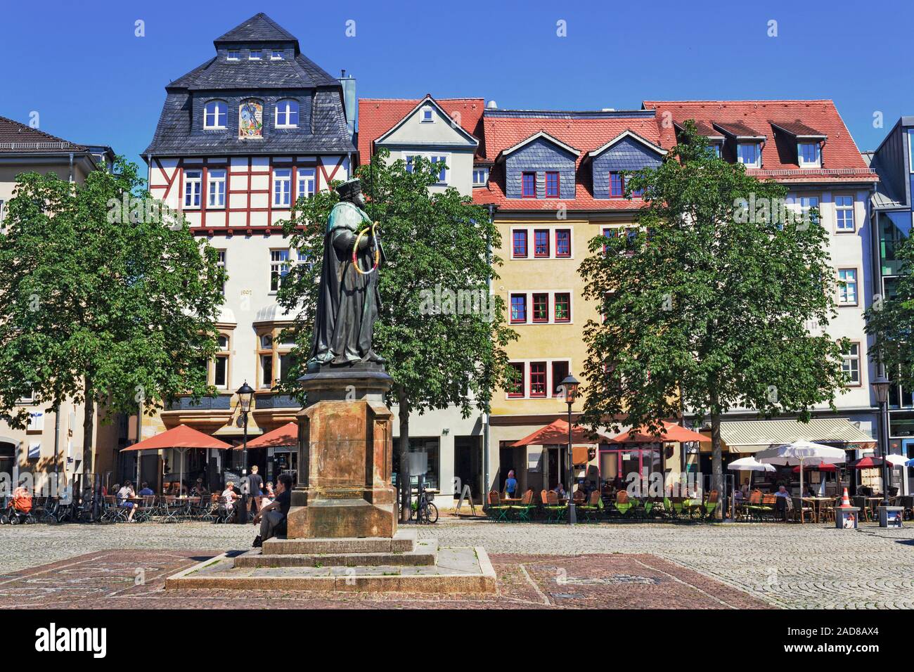 Market with Hanfried Monument Stock Photo - Alamy