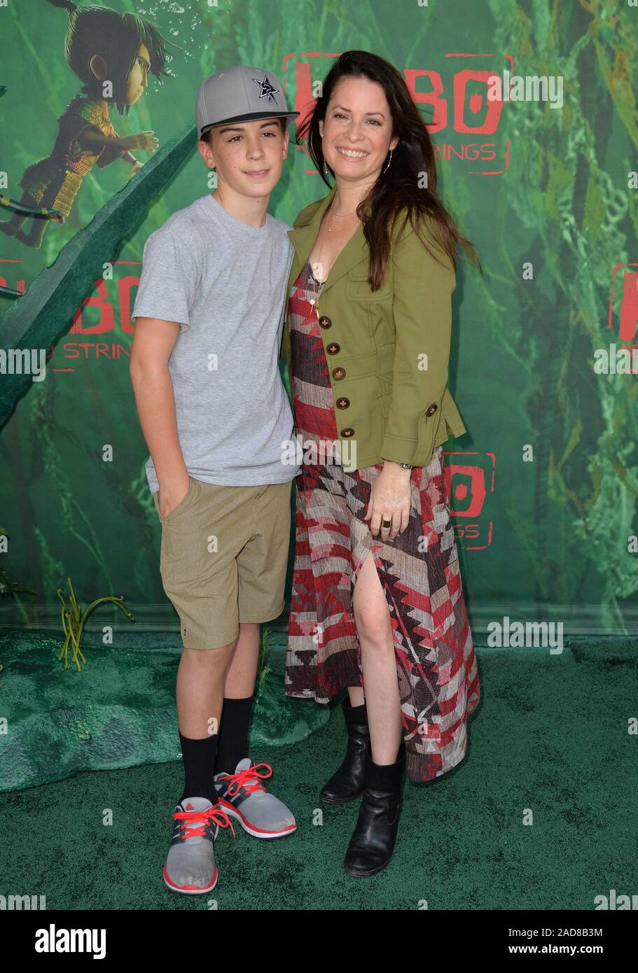 Los Angeles Ca August 14 2016 Actress Holly Marie Combs And Son At The World Premiere Of Kubo