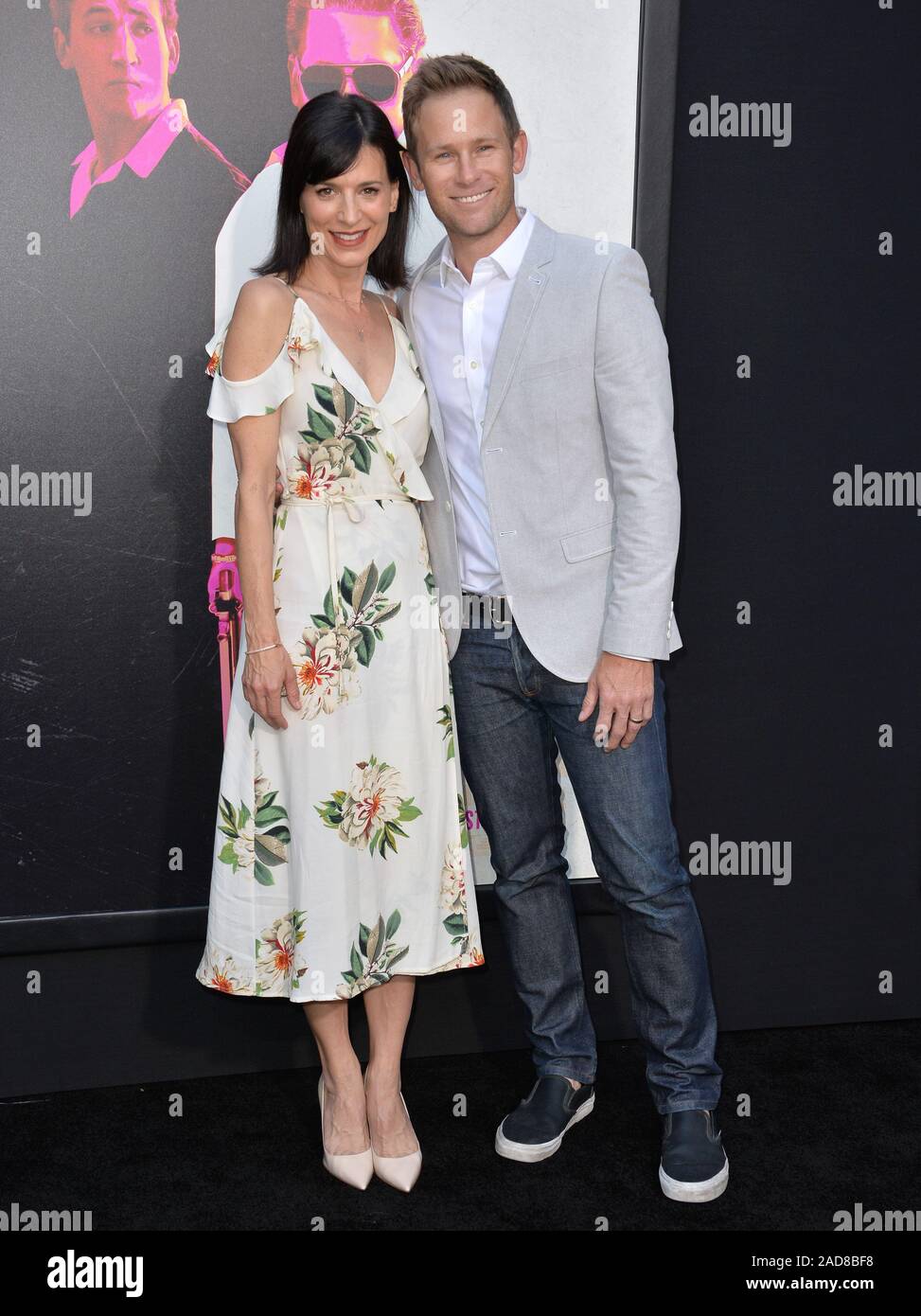 LOS ANGELES, CA. August 15, 2016: Actress Perrey Reeves & husband Aaron ...