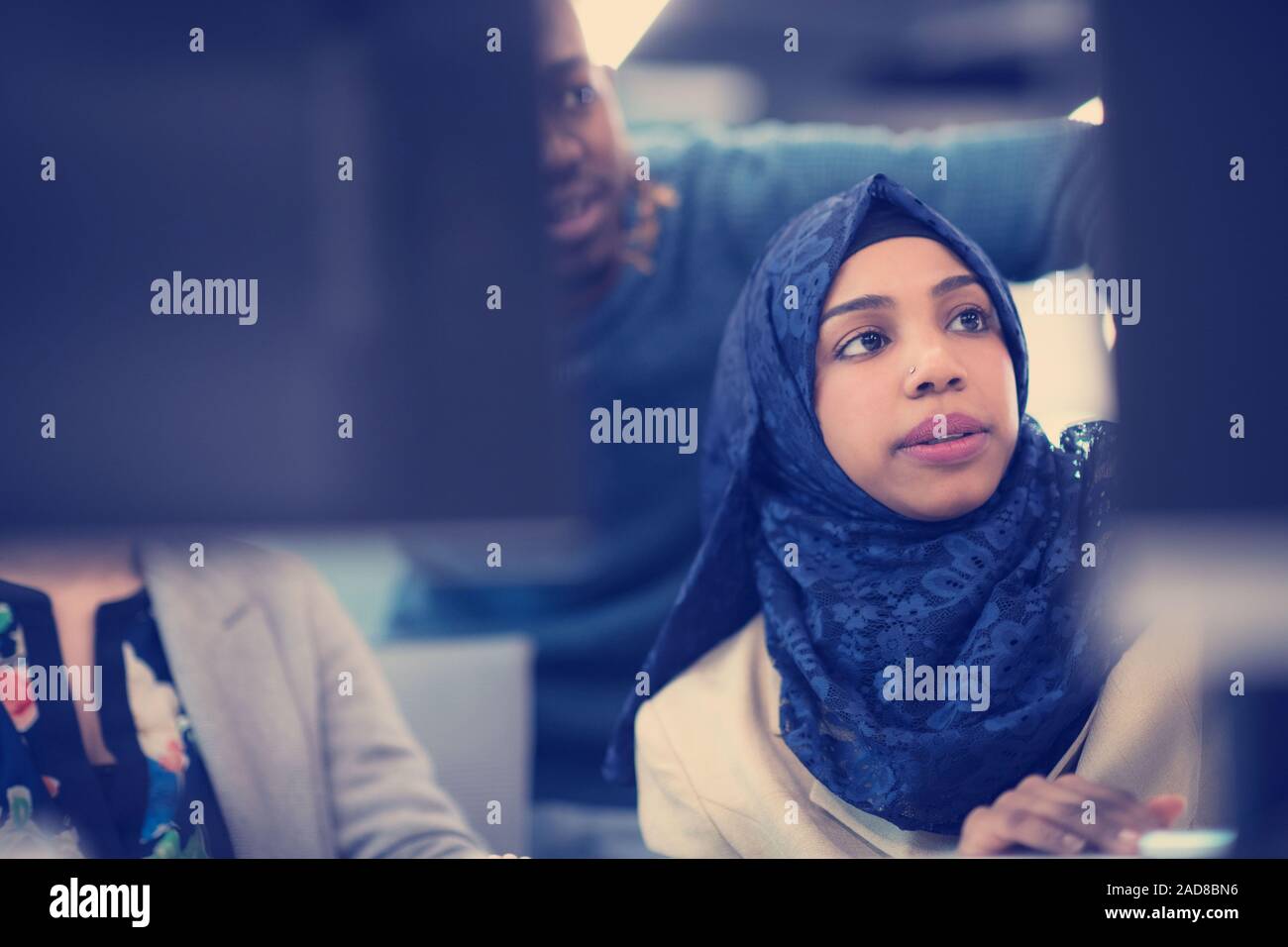 black muslim female software developer at work Stock Photo - Alamy