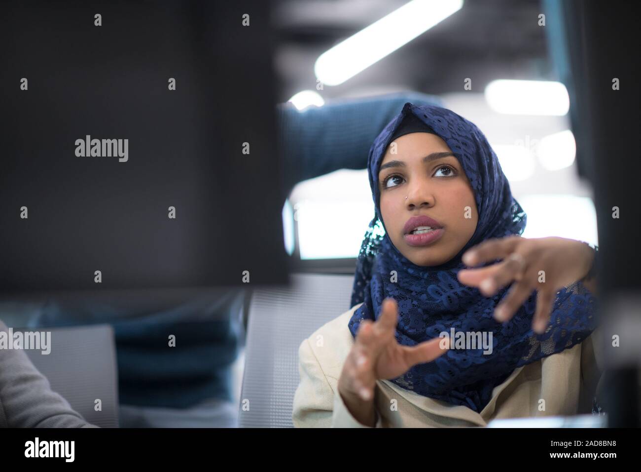 black muslim female software developer at work Stock Photo - Alamy