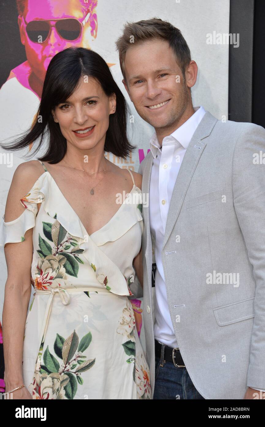 LOS ANGELES, CA. August 15, 2016: Actress Perrey Reeves & husband Aaron ...