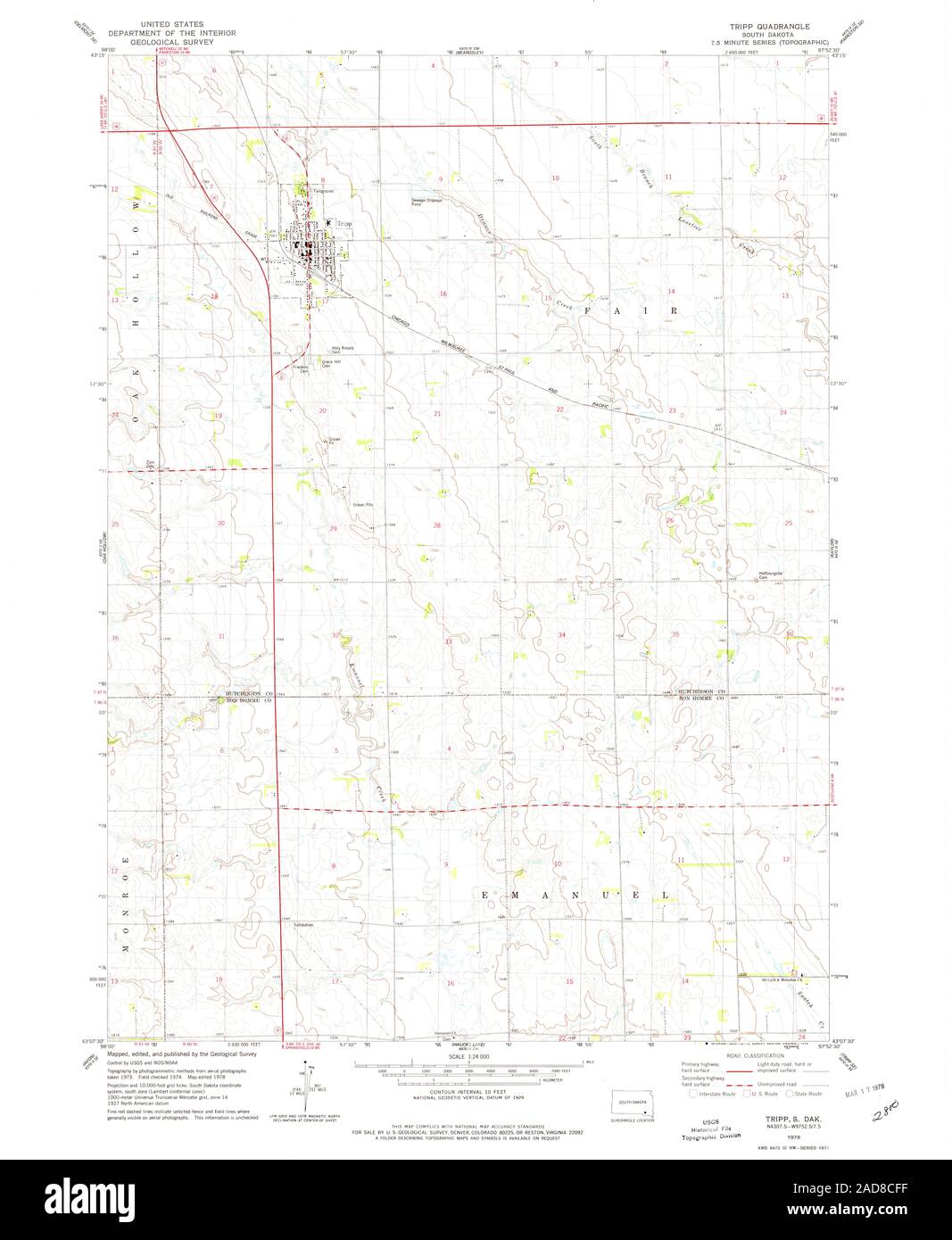 Map of tripp south dakota hi-res stock photography and images - Alamy