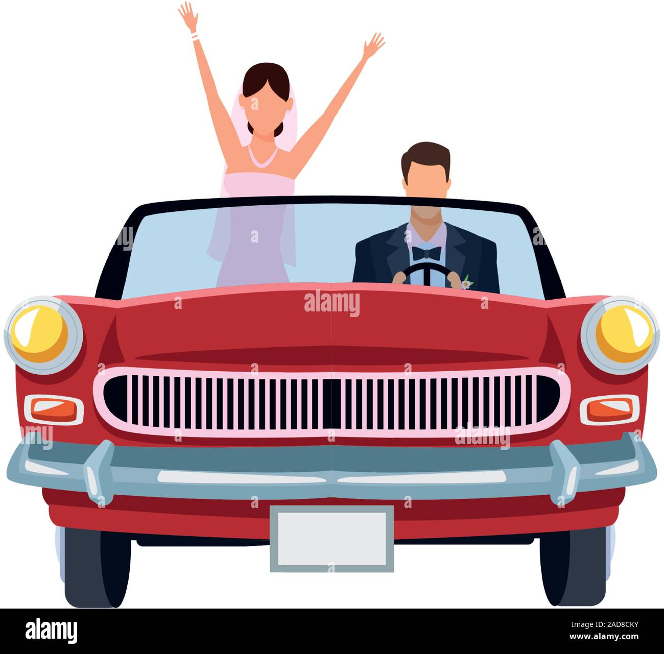 Happily married car hi-res stock photography and images - Alamy