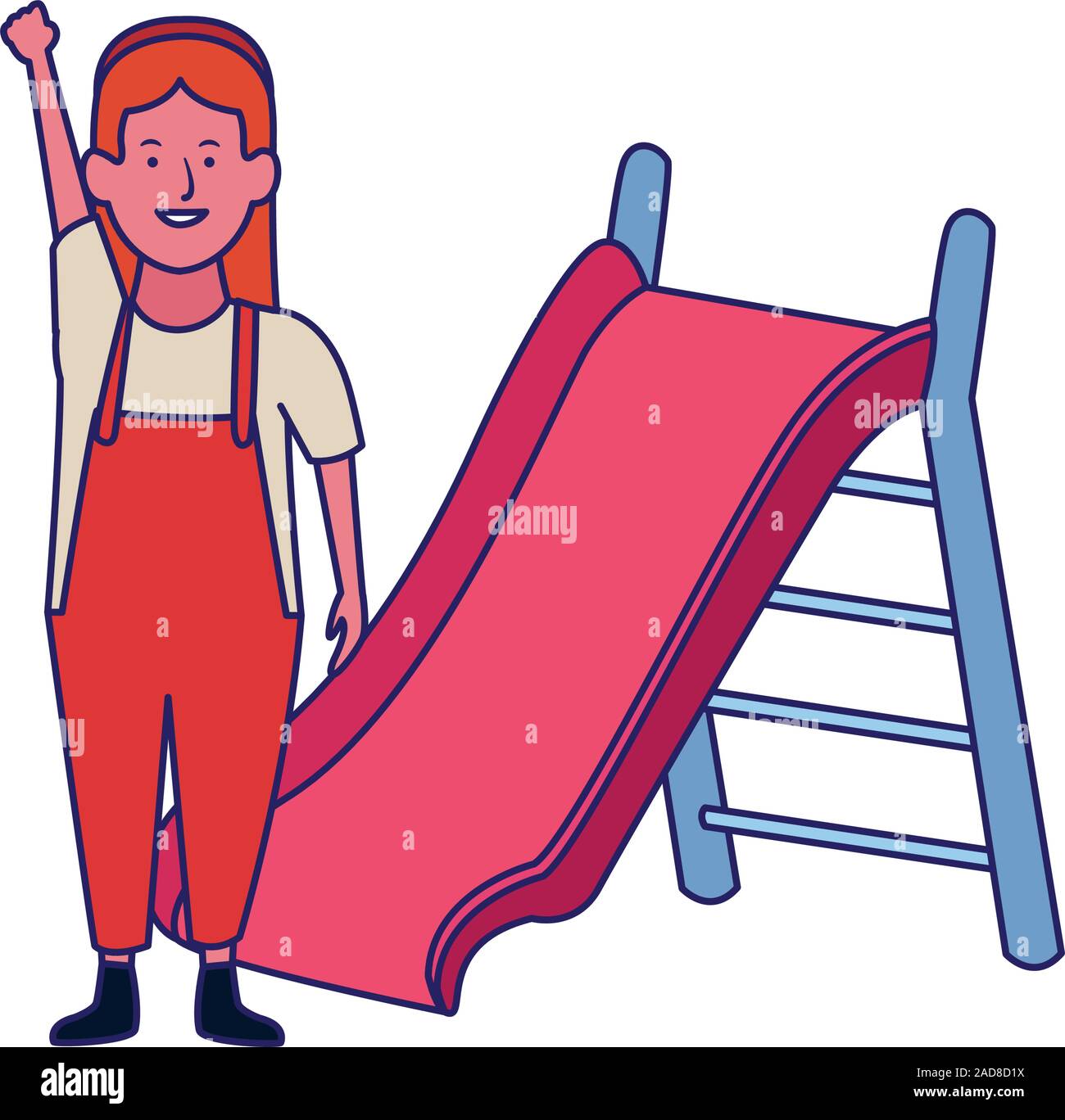 Cartoon little kids playing slide hi-res stock photography and images ...