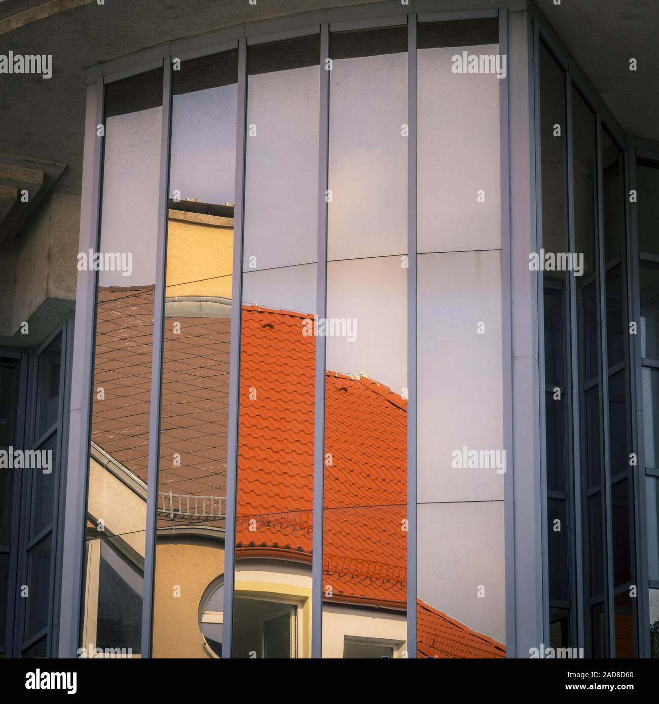 Reflections at a modern window Stock Photo - Alamy