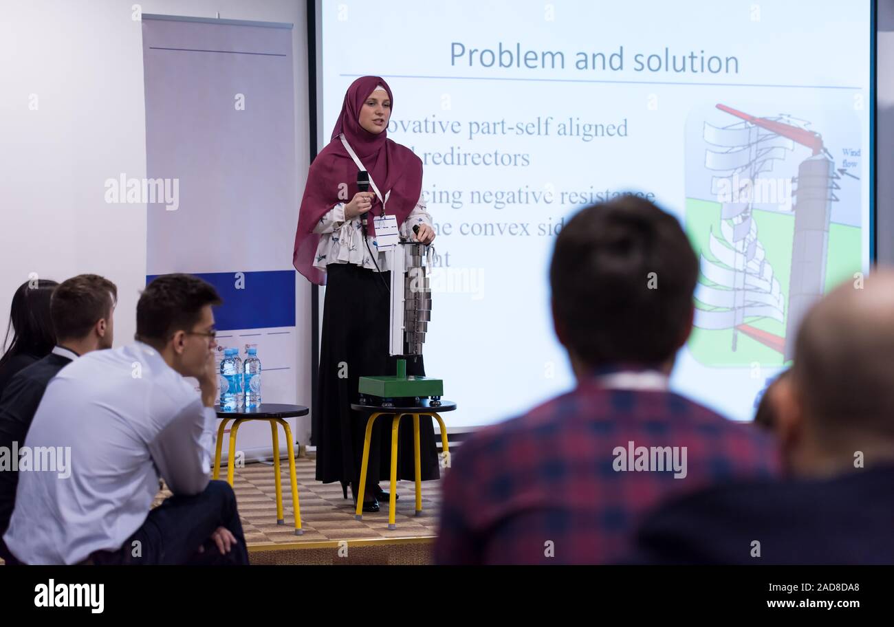 Muslim Businesswoman giving presentations Stock Photo - Alamy
