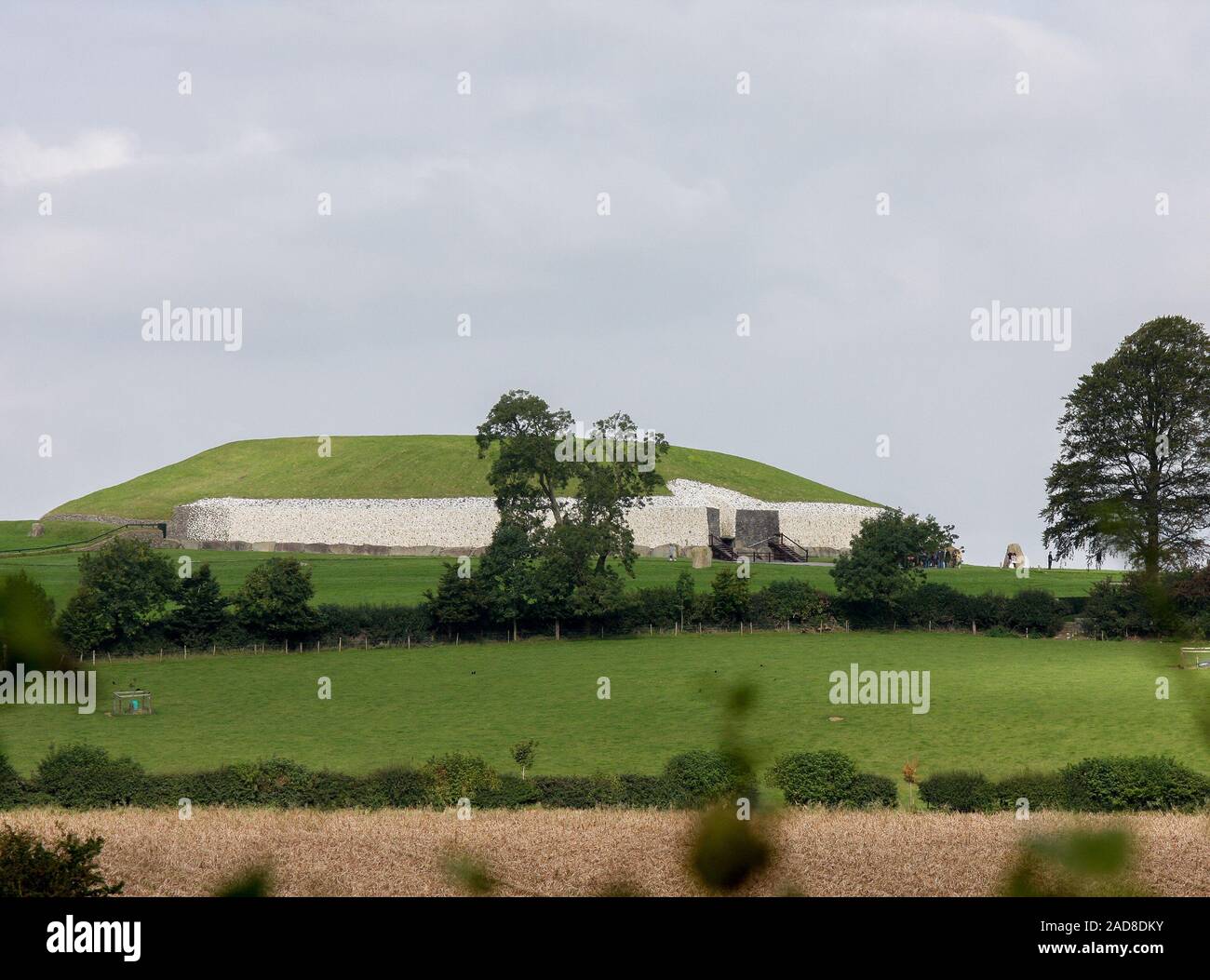 Neolithic site in Ireland. Newgrange stone age passage tomb on the ...