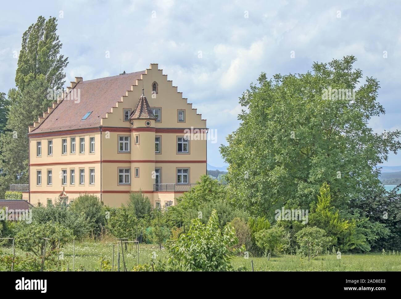 Castle Windeck in Niederzell on the island of Reichenau, Lake Constance ...