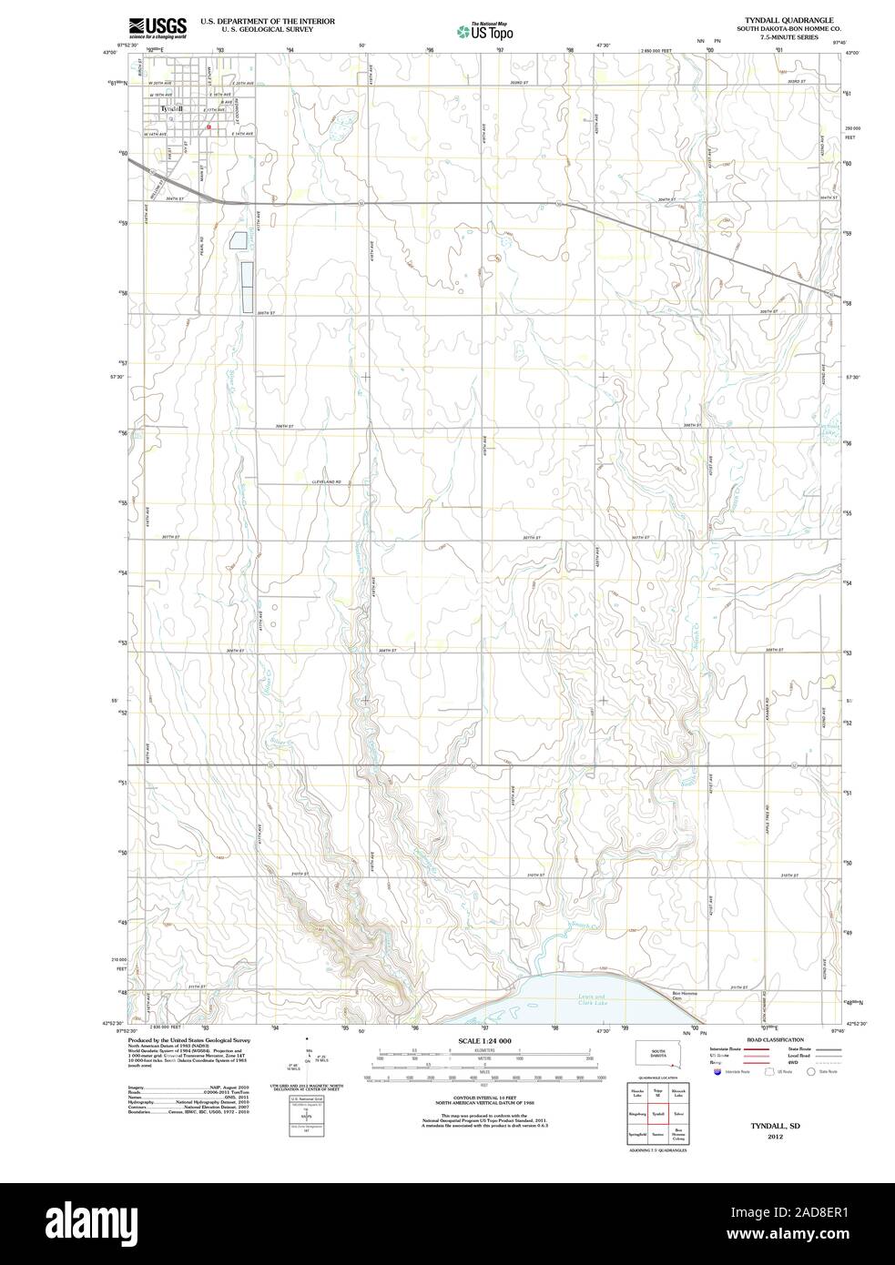 Map of tyndall south dakota hi-res stock photography and images - Alamy