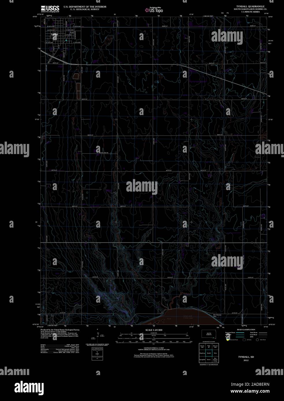 Map of tyndall south dakota hi-res stock photography and images - Alamy