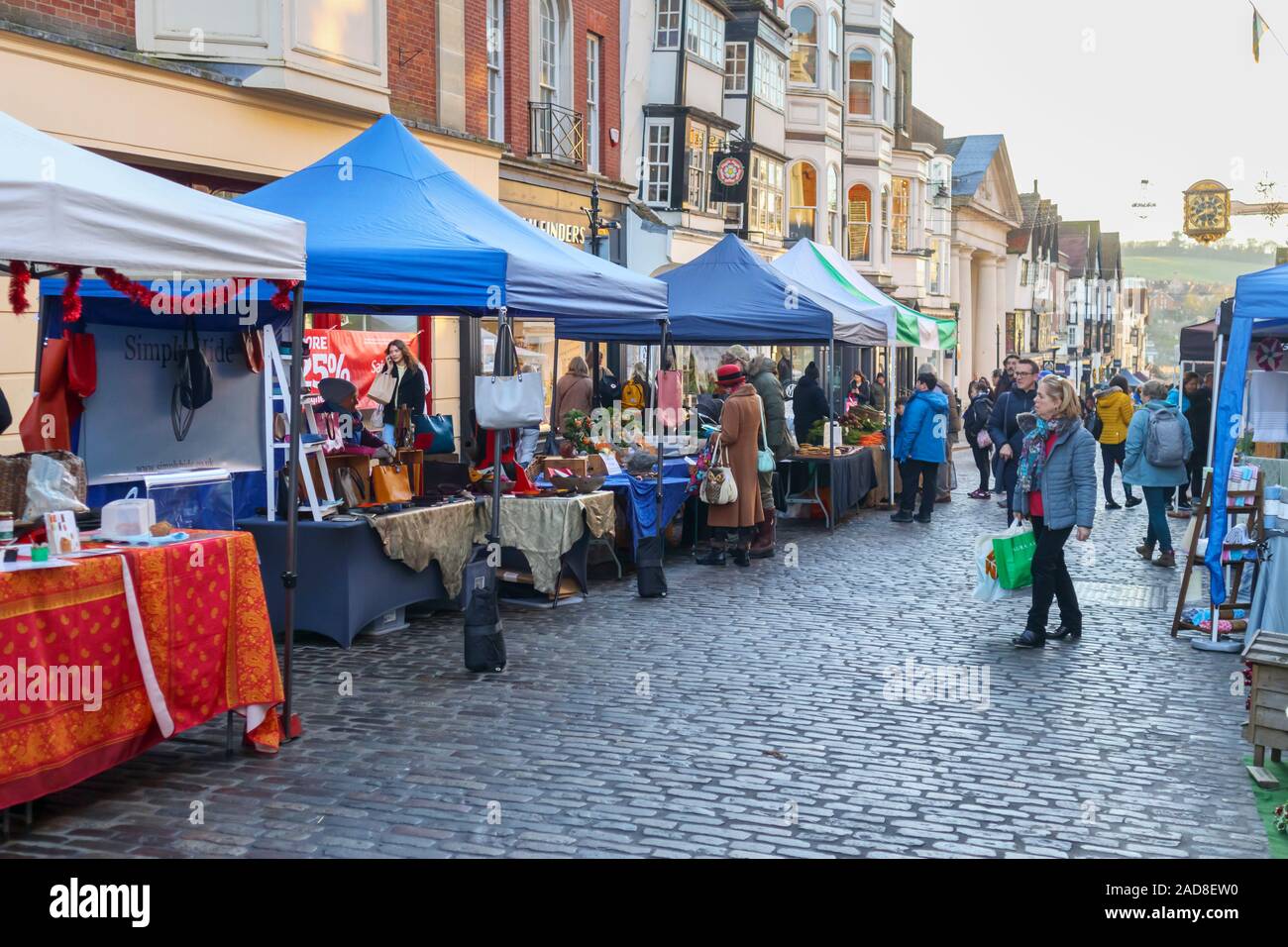 Town center pedestrianized shopping precinct area hi-res stock ...
