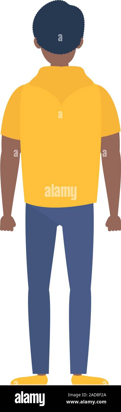 afro young man back avatar character Stock Vector Image & Art - Alamy