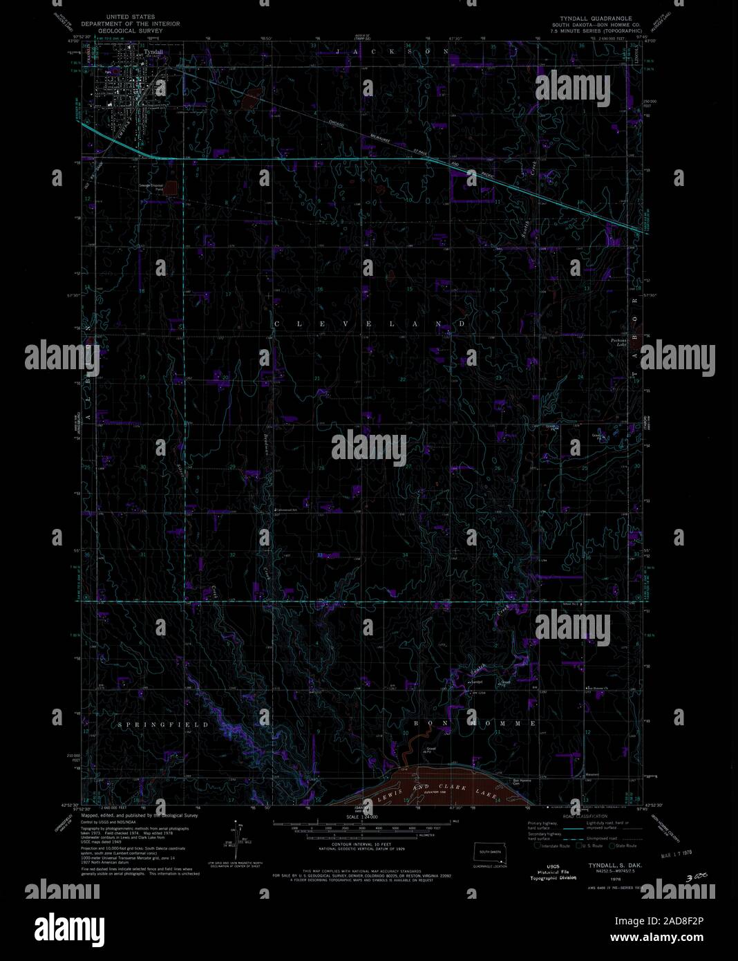 Map of tyndall south dakota hi-res stock photography and images - Alamy