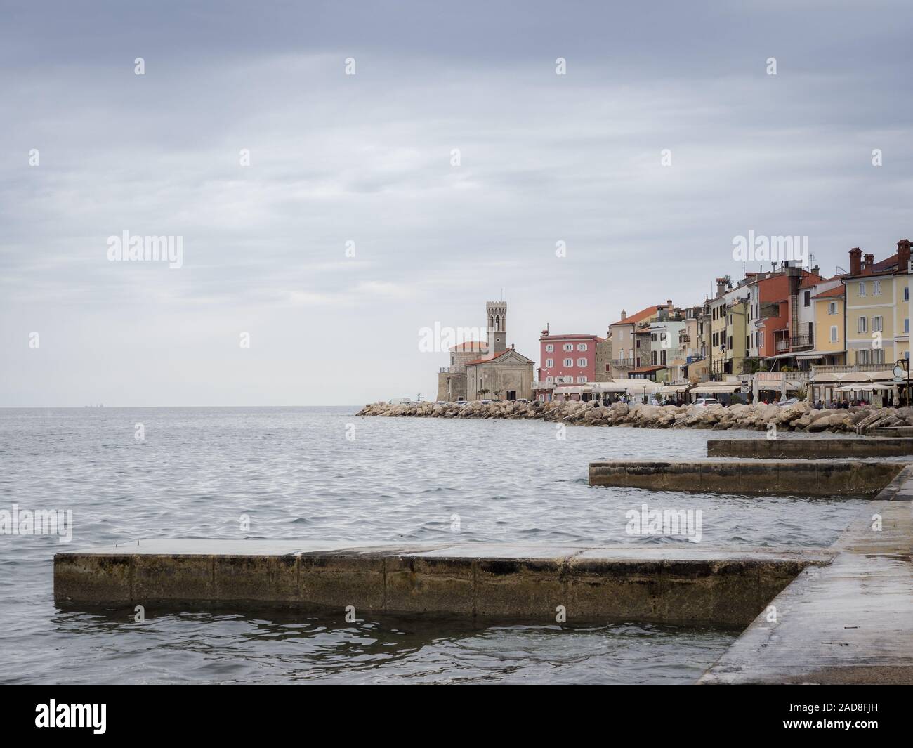 Coast at piran in Slovenia Stock Photo - Alamy
