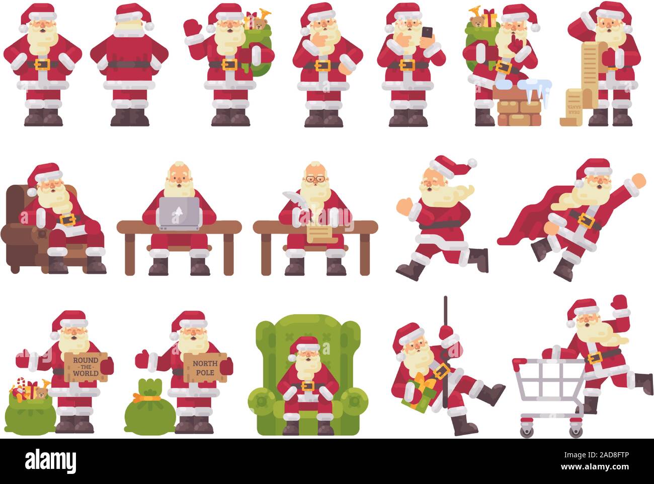 Cartoon Running Santa High Resolution Stock Photography and Images - Alamy