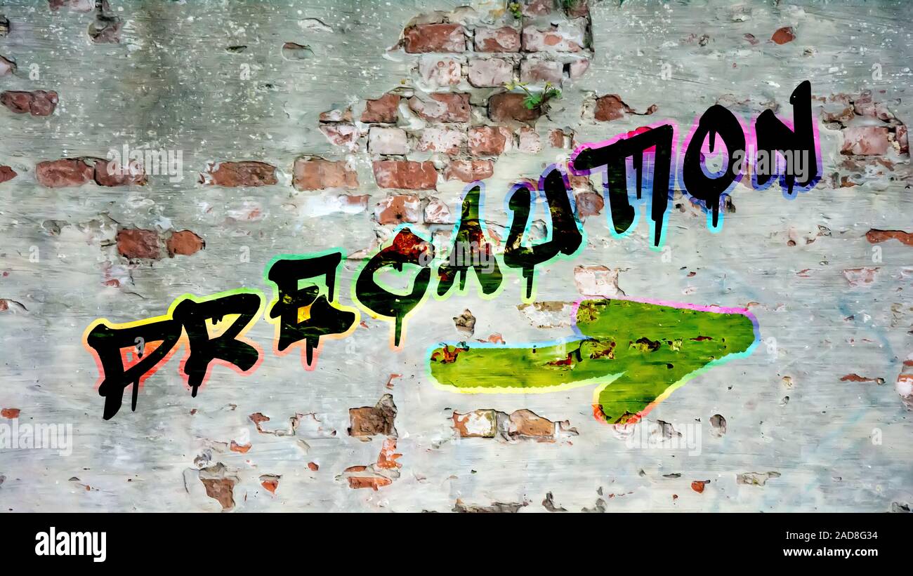 Street Graffiti to Precaution Stock Photo - Alamy