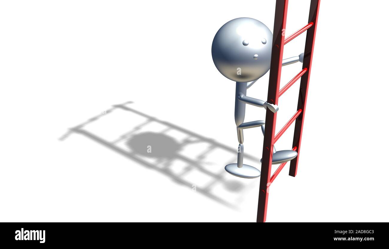 Men on Career Ledder Stock Photo - Alamy