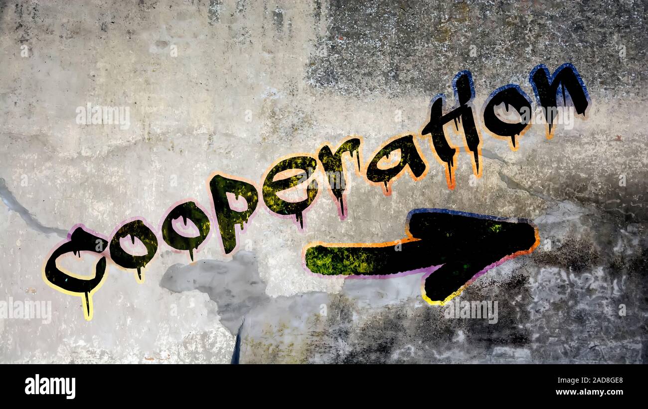 Street Graffiti to Cooperation Stock Photo - Alamy