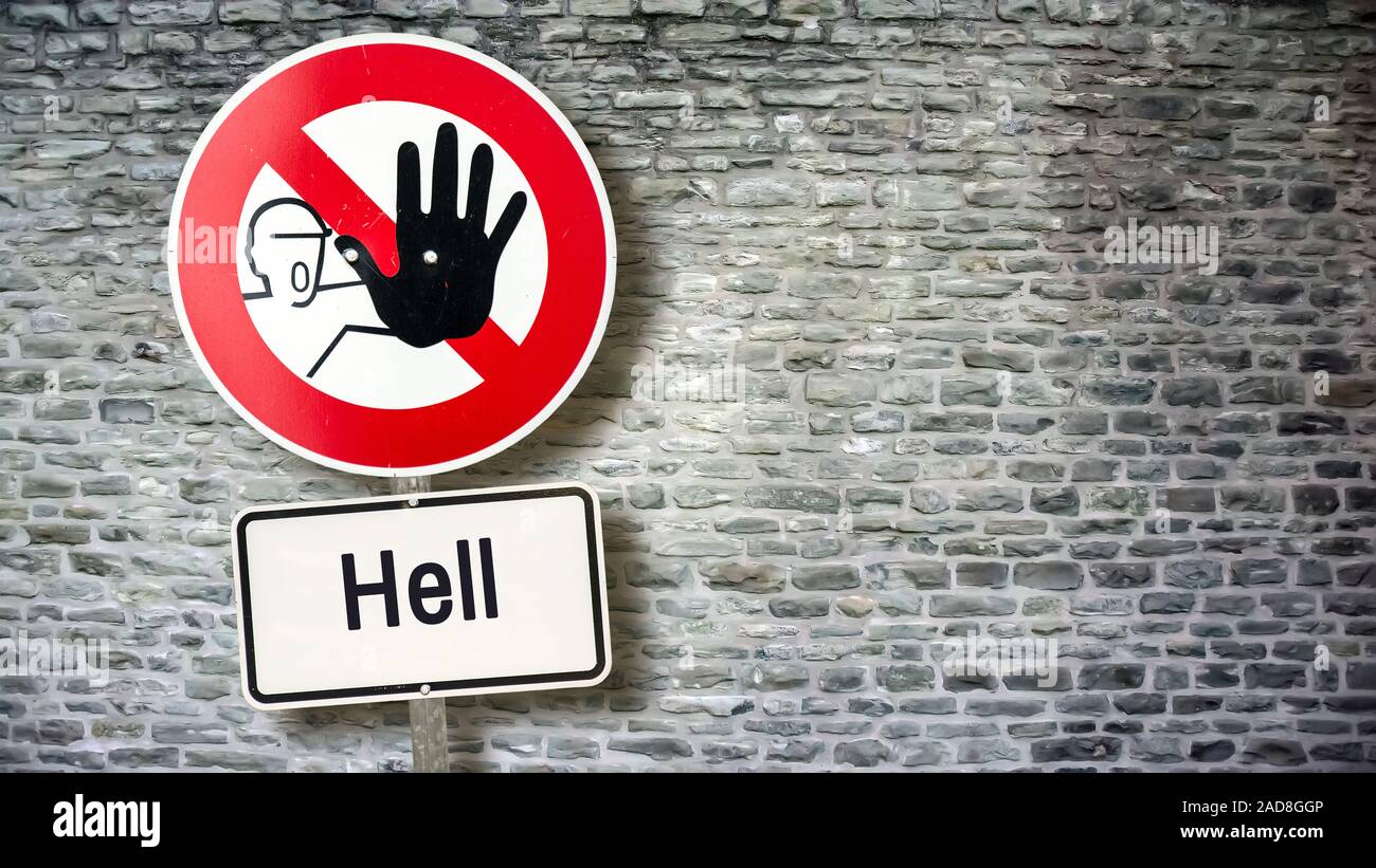 Street Sign Heaven versus Hell Stock Photo - Alamy