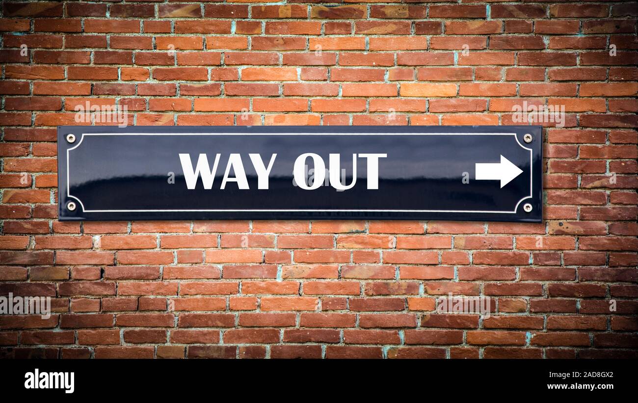 Street Sign WAY OUT Stock Photo - Alamy