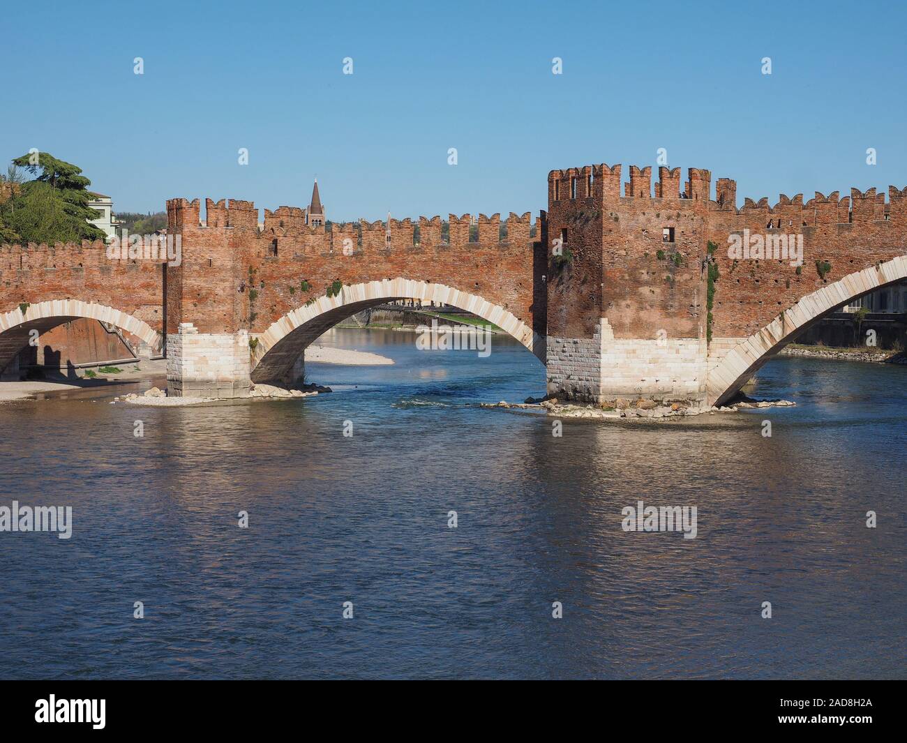 Castelvecchio Bridge aka Scaliger Bridge in Verona Stock Photo - Alamy