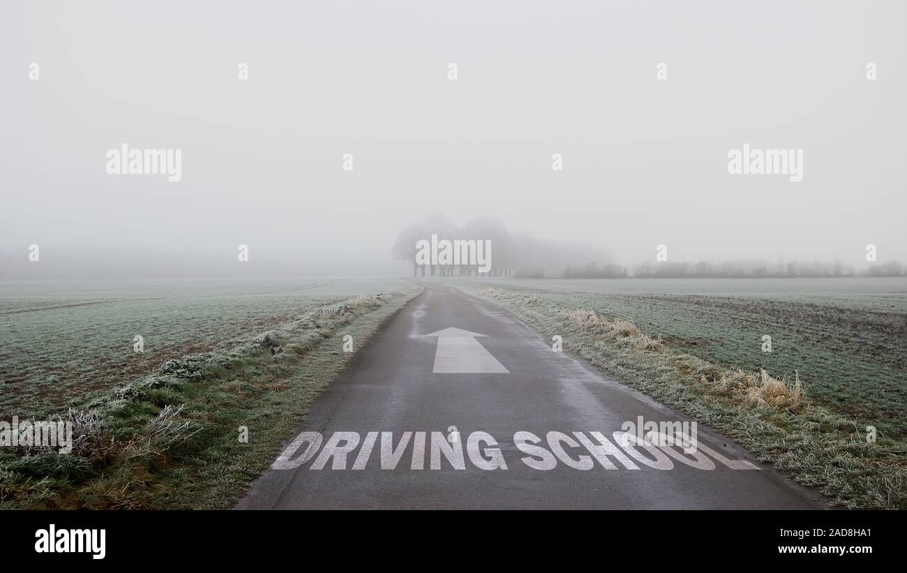 Street Sign DRIVING SCHOOL Stock Photo - Alamy