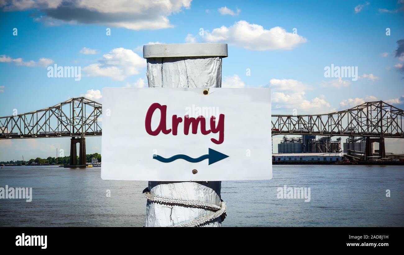 Street Sign to Army Stock Photo - Alamy