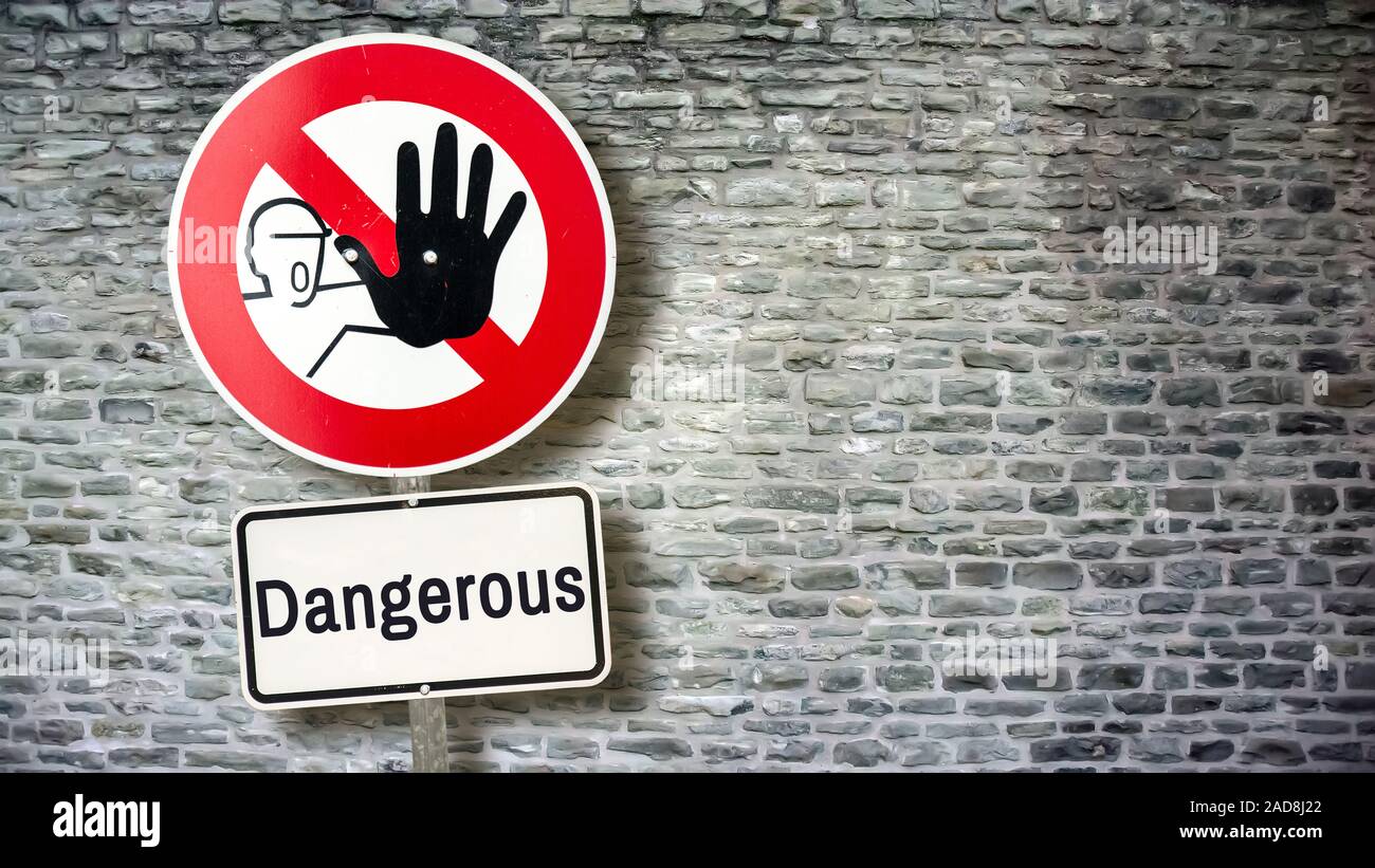 Street Sign Safe versus Dangerous Stock Photo - Alamy