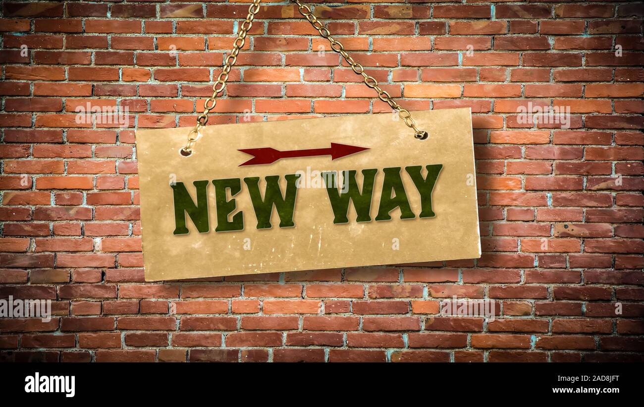 Street Sign New Way Stock Photo - Alamy