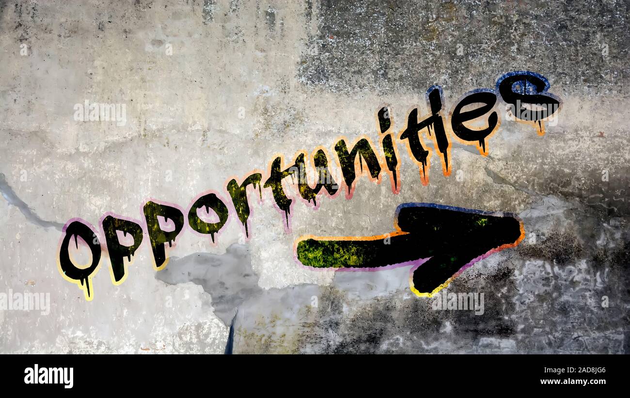 Street Graffiti to Opportunities Stock Photo - Alamy