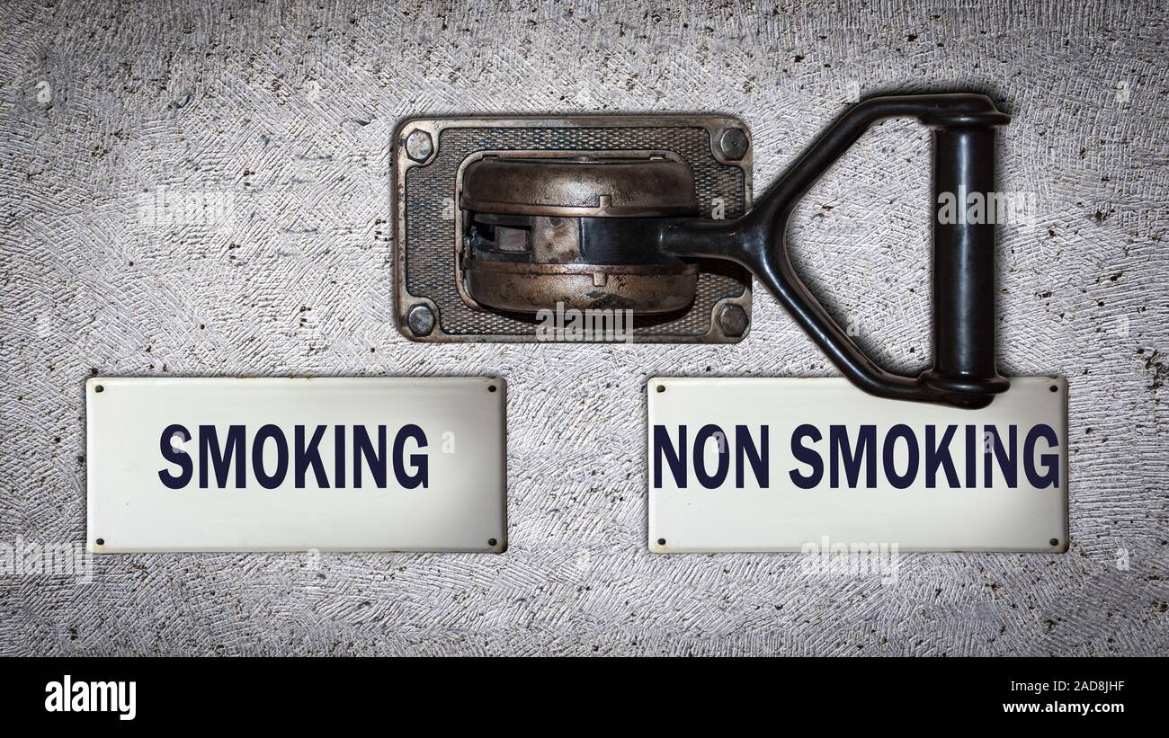 Wall Switch Smoking versus Non Smoking Stock Photo - Alamy