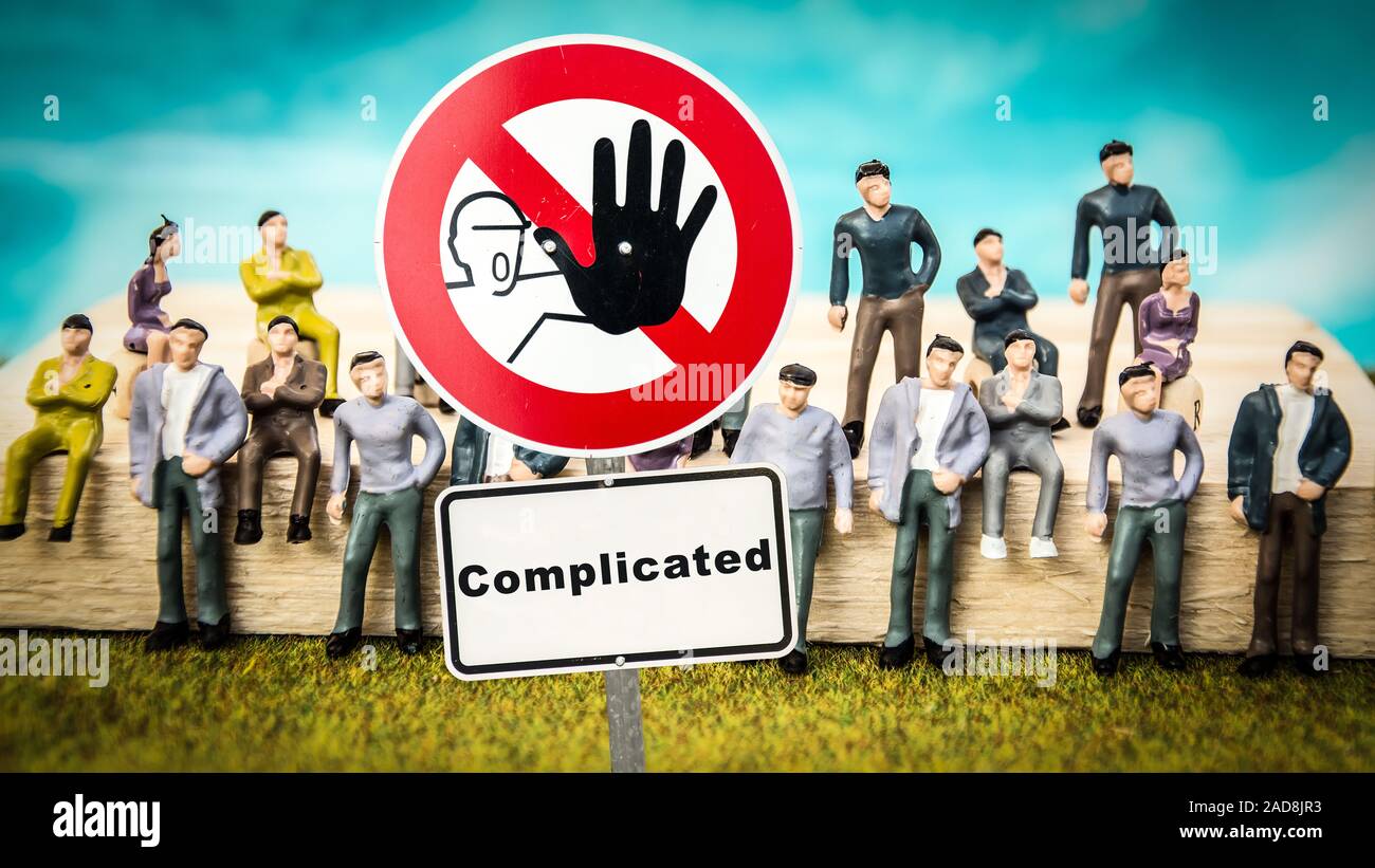 Street Sign Simple versus Complicated Stock Photo - Alamy