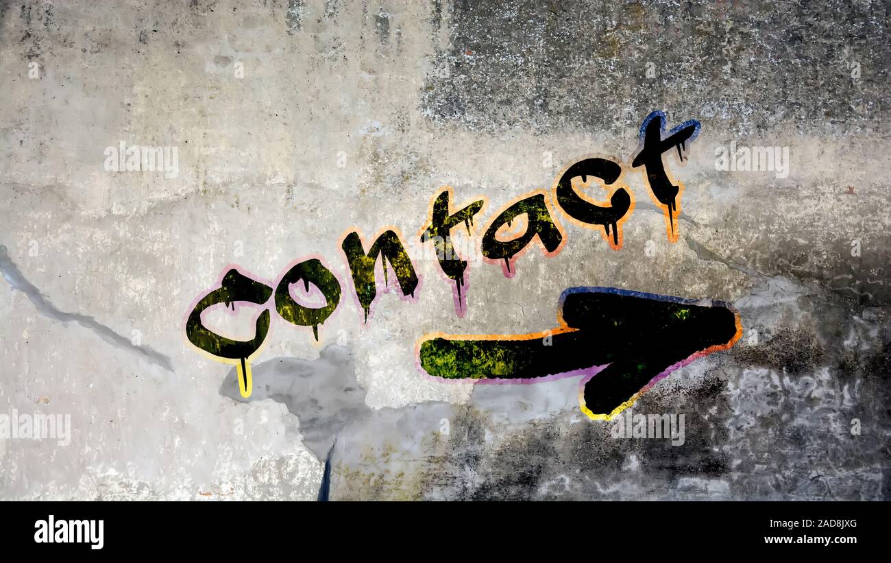 Street Graffiti to Contact Stock Photo - Alamy