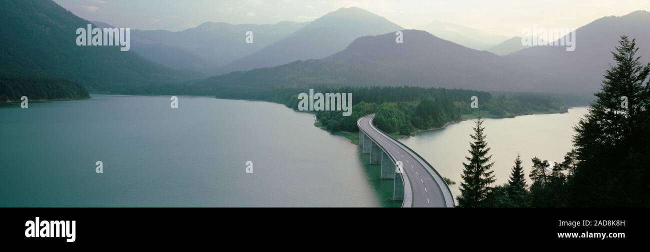 Bridge Over Sylvenstein Lake, Bavaria, Germany Stock Photo - Alamy