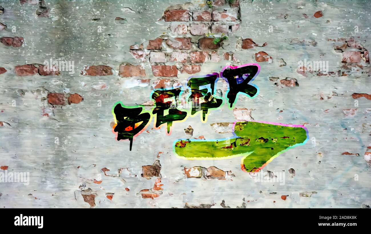 Wall Graffiti to Beer Stock Photo - Alamy