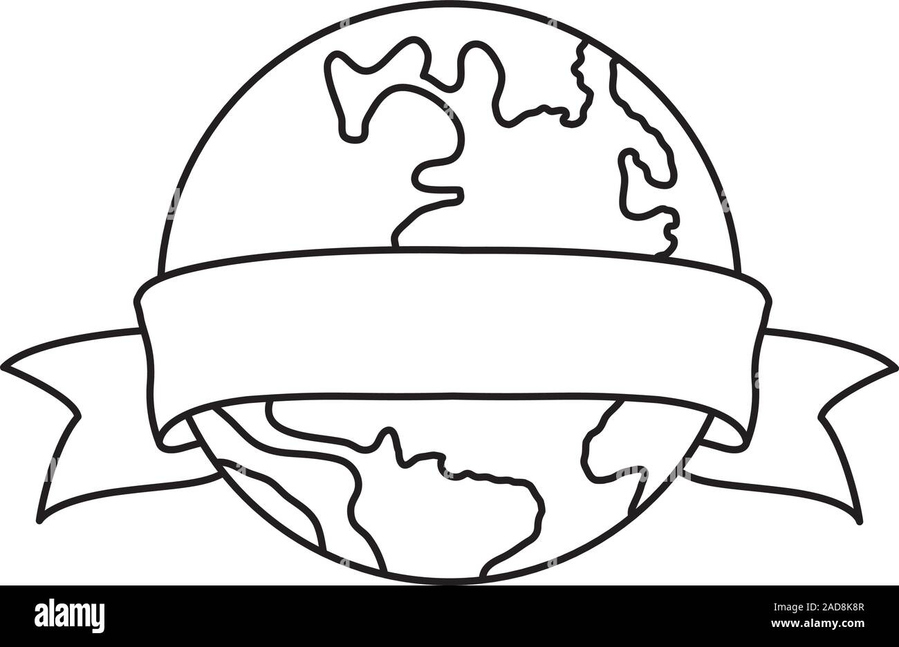 world planet earth with ribbon frame Stock Vector Image & Art - Alamy