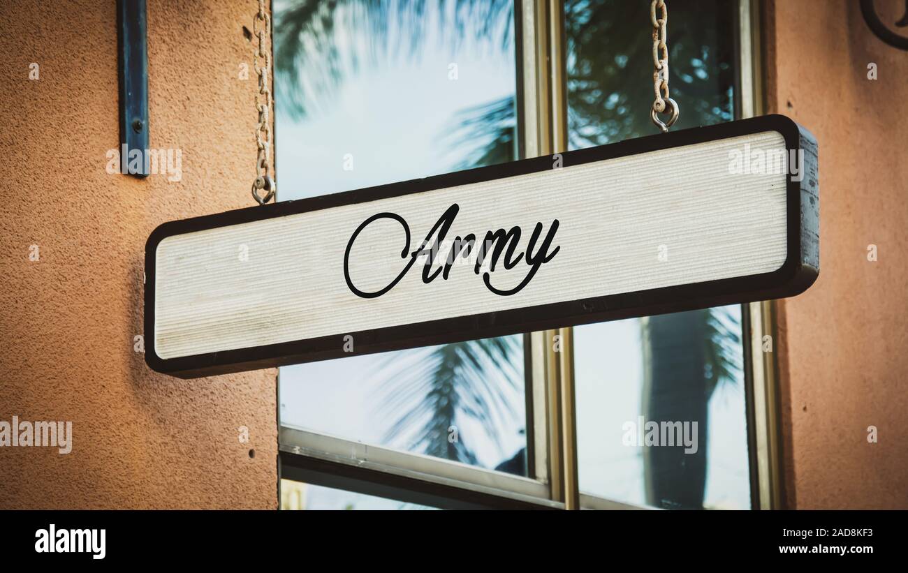 Street Sign to Army Stock Photo - Alamy