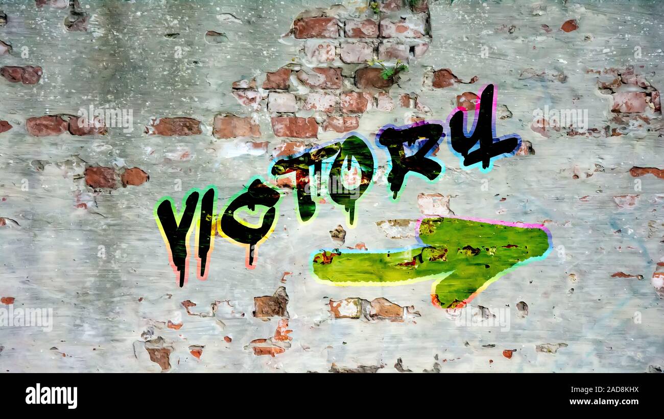 Wall Graffiti to Victory Stock Photo - Alamy