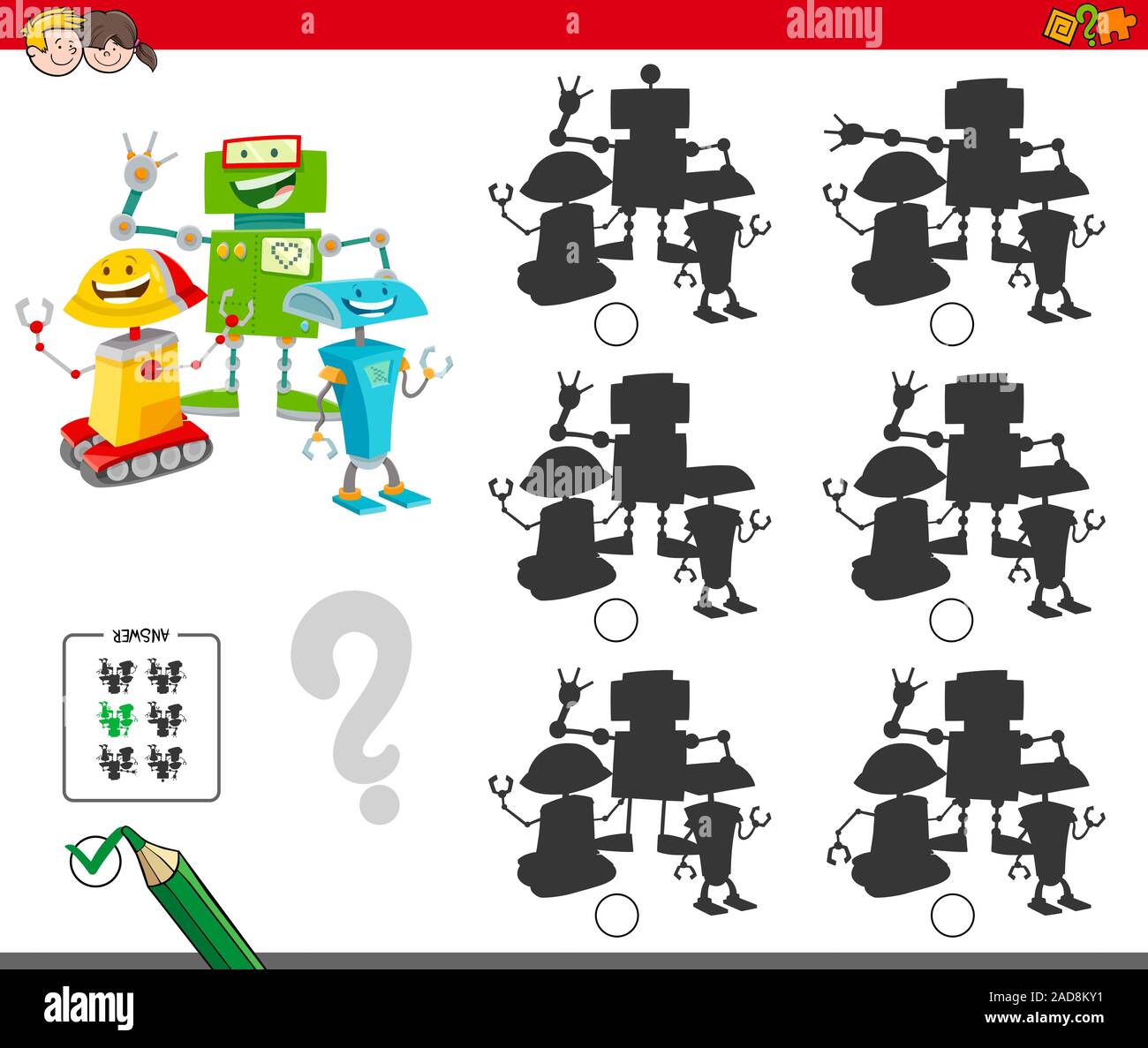 shadows game with robot characters Stock Photo - Alamy