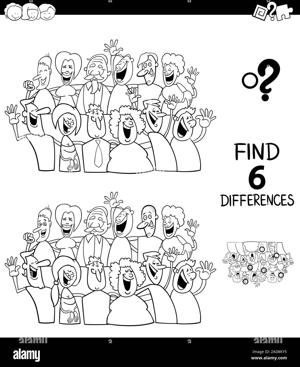 differences color book with funny people Stock Photo - Alamy