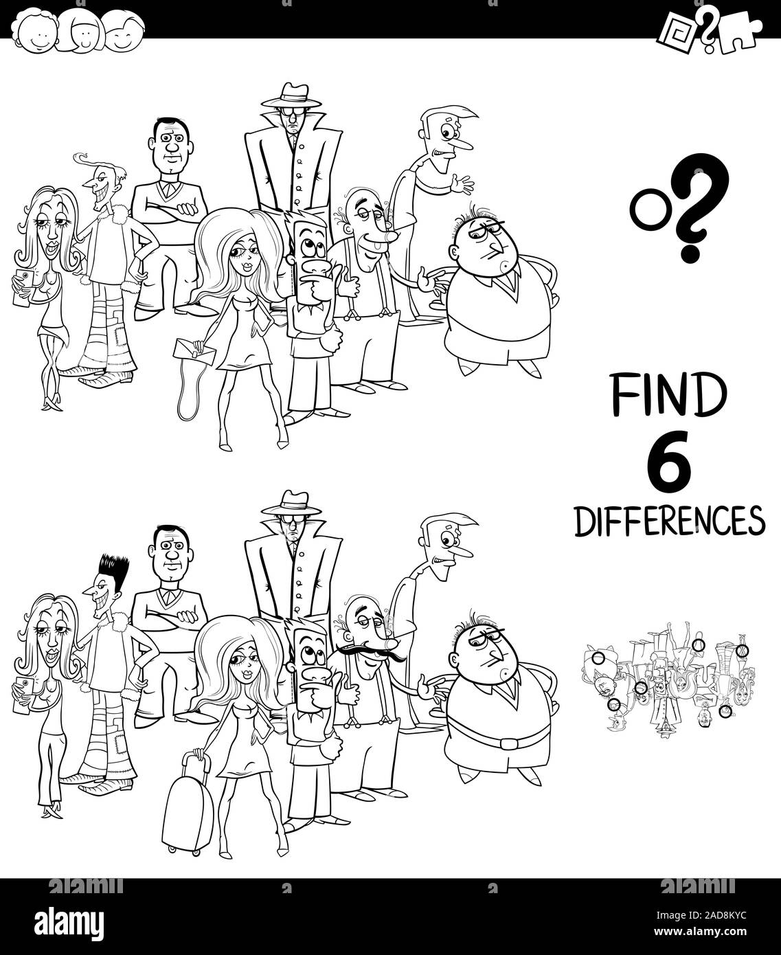 differences color book with people group Stock Photo - Alamy